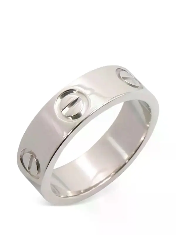 Cartier 18k White Gold Love Motif Screw Detail Ring