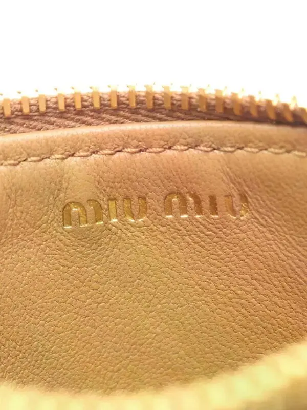 Miu Miu Matelassé Leather Card Case - Brown