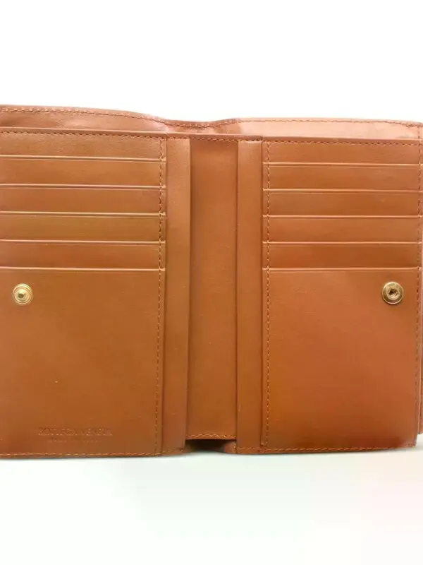 Bottega Veneta 2000s Intrecciato Bi-fold Wallet - Brown