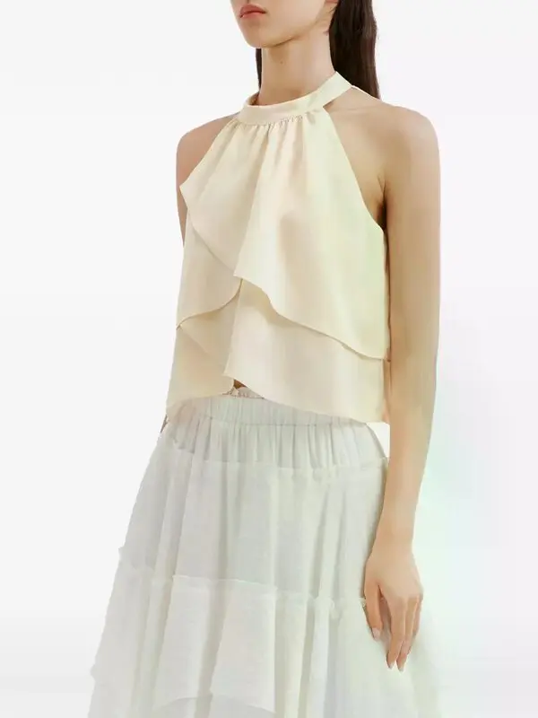 B+AB Tiered Halterneck Blouse - Neutrals