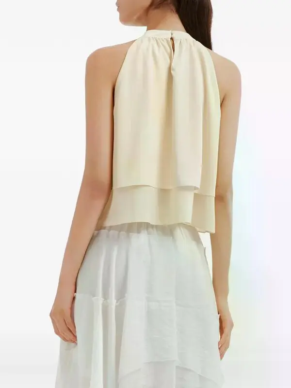 B+AB Tiered Halterneck Blouse - Neutrals