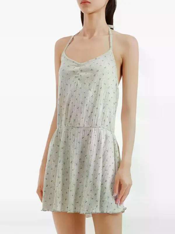 B+AB Crochet-knit Layered Mini Dress