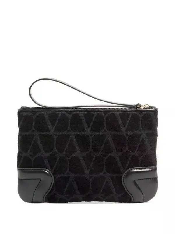 Valentino Garavani Toile Iconographe Pouch - Black