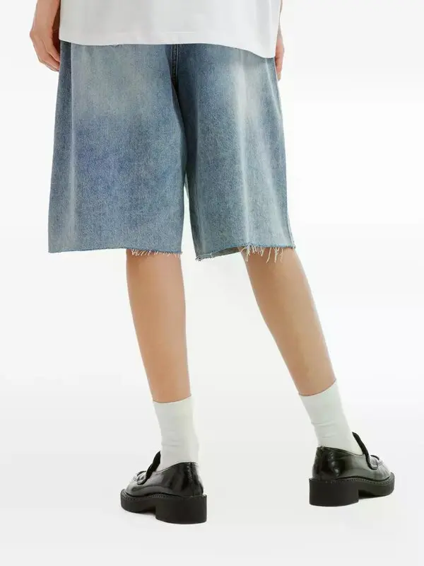 TOUT A COUP Distressed Raw-cut Denim Shorts