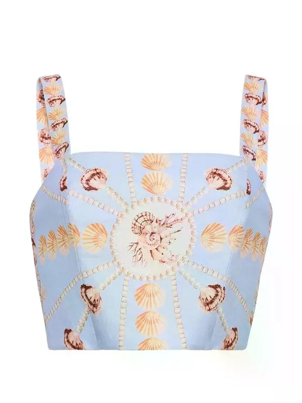 Cara Cara Helena Seashell Print Top