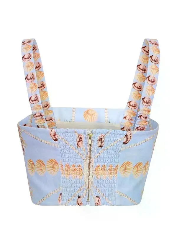 Cara Cara Helena Seashell Print Top