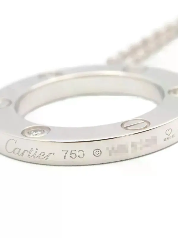 Cartier 18k White Gold Diamond Love Circle Necklace