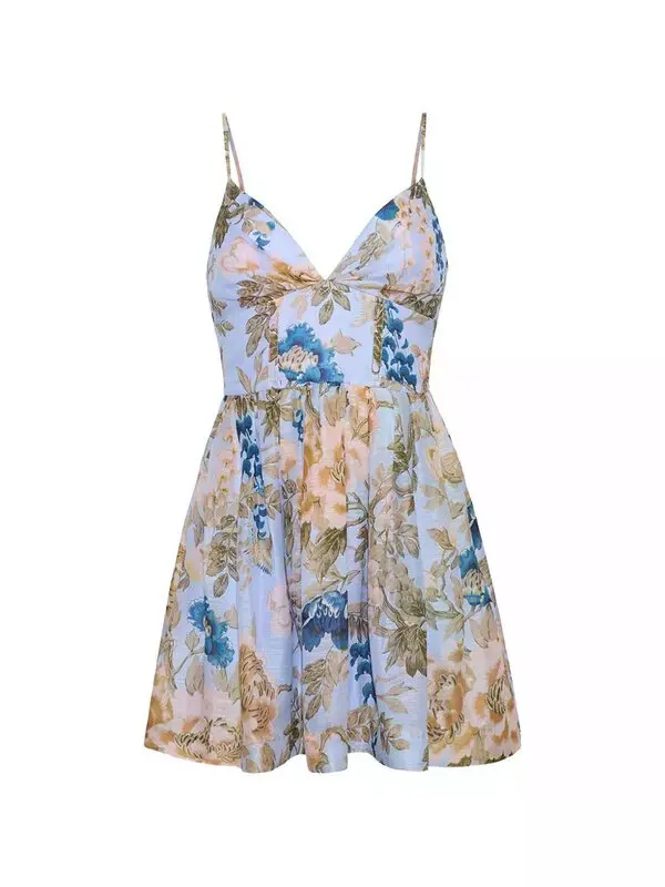 Cara Cara Miro Floral-print Mini Dress - Blue