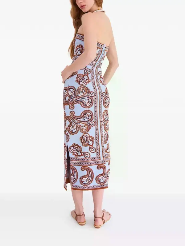 Cara Cara Strapless Paisley Print Midi Dress