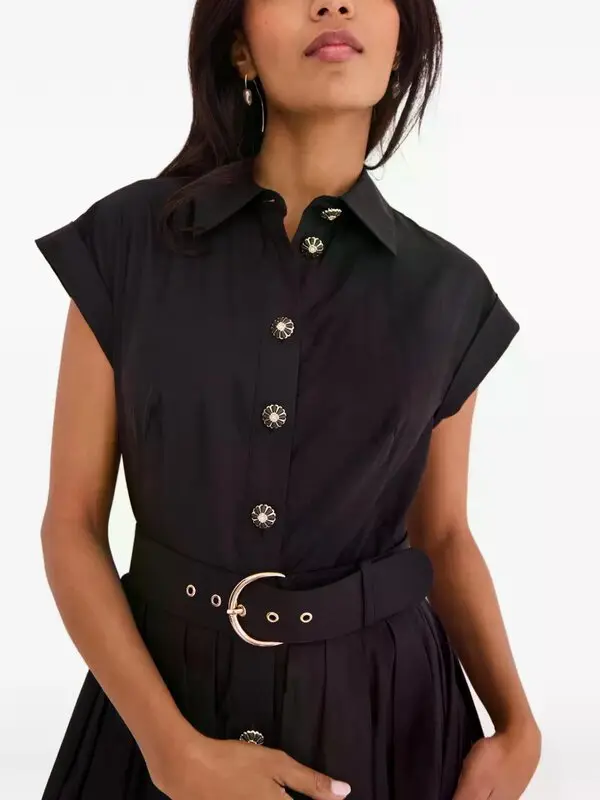 Cara Cara Octavia Belted Midi Dress - Black