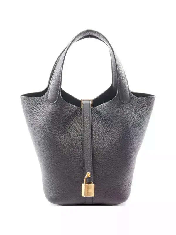Hermès Taurillon Clemence Leather Picotin Lock Tote Bag - Black