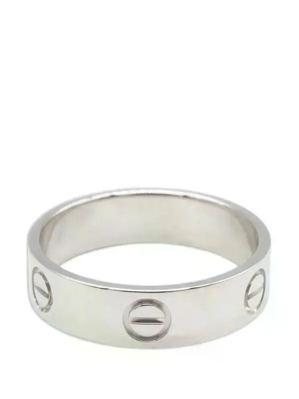 Cartier 18k White Gold Love Screw Detail Ring - Silver