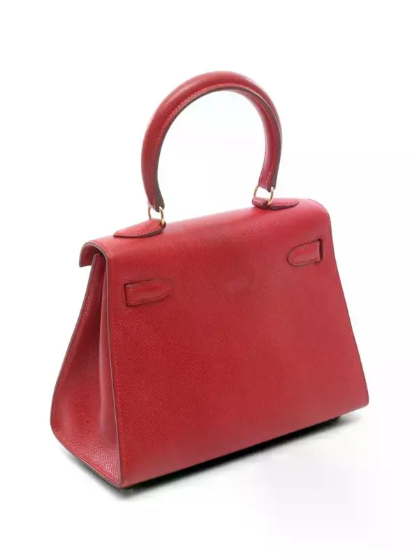Hermès 1995 Mini Kelly Courchevel Tote Bag - Red