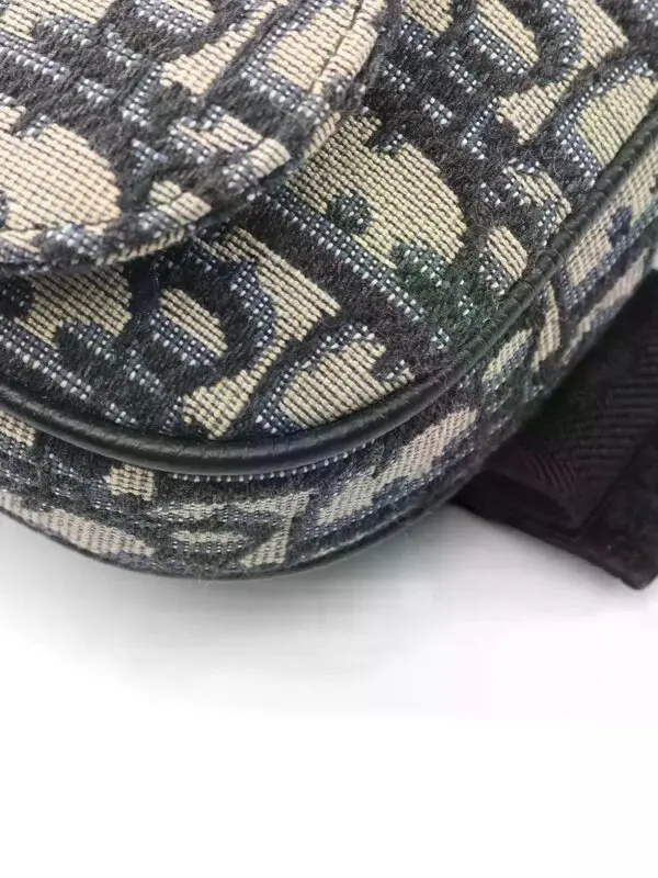 Dior Oblique Canvas Saddle Pouch Clutch Bag - Neutrals