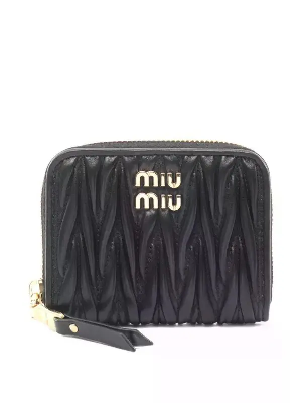 Miu Miu 2020s Logo-plaque Wallet - Black