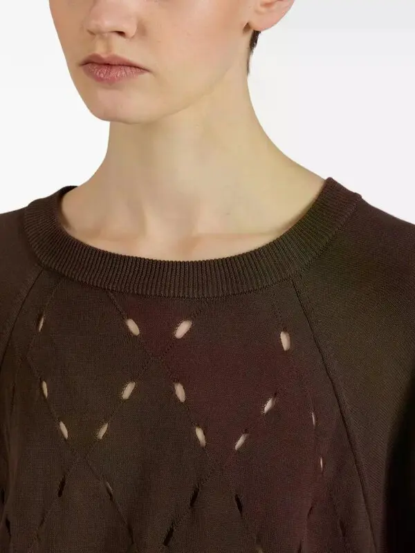 SLOWEAR Diamond Pattern Cotton Sweater