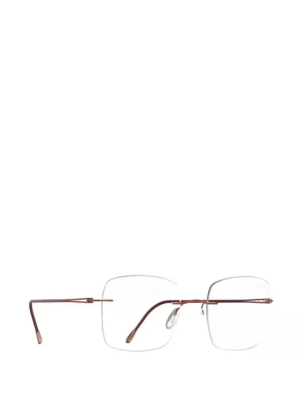 SILHOUETTE Rimless Geometric-frame Glasses - Red