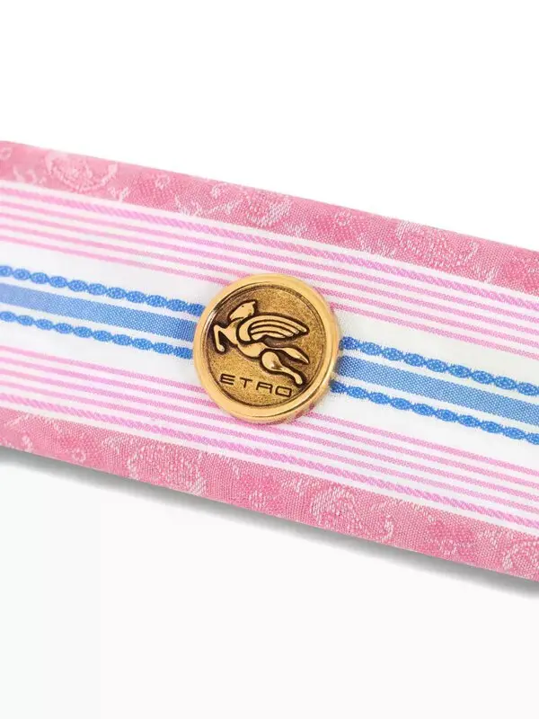 Etro Striped Cotton Hair Clip - Pink