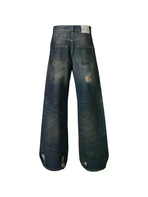 SEX&JEANS Distressed Effect Wide Leg Jeans