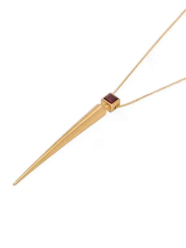JIL SANDER Garnet Pointed Pendant Necklace