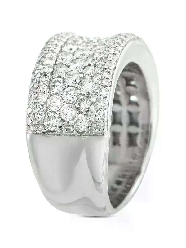LB EXCLUSIVE Diamond Band Ring In 14k White Gold