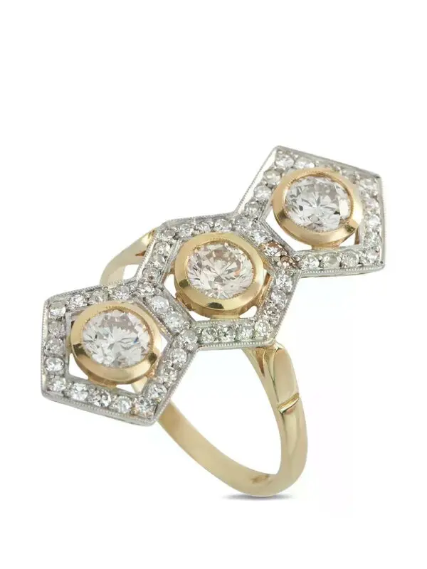 LB EXCLUSIVE Diamond Geometric Ring - Gold