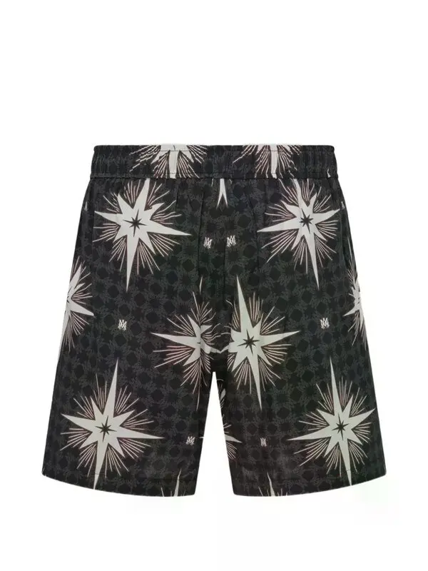Amiri Starburst Print Monogram Shorts - Black