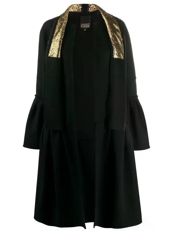 Gianfranco Ferre Metallic Effect Layered Coat
