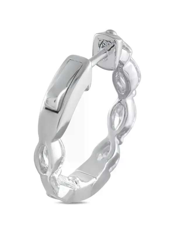 LB EXCLUSIVE 2.40 Ctw Marquise-cut Diamond Hoop Earrings In 18k White Gold