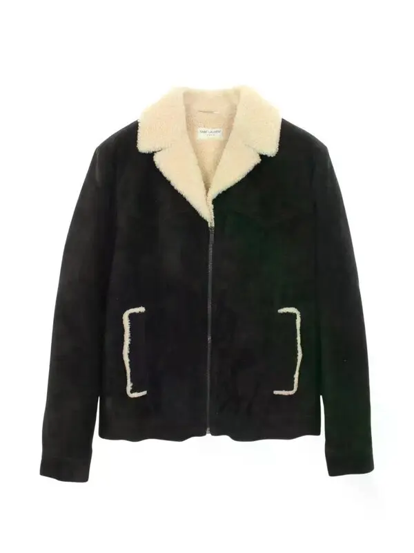 Saint Laurent Shearling-collar Leather Jacket