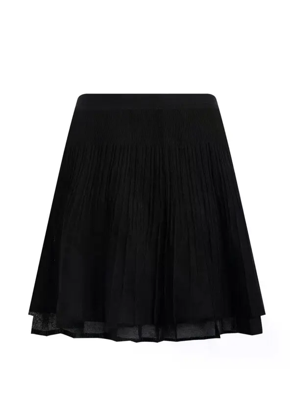 12 STOREEZ Lattice Pleated Mini Skirt - Black