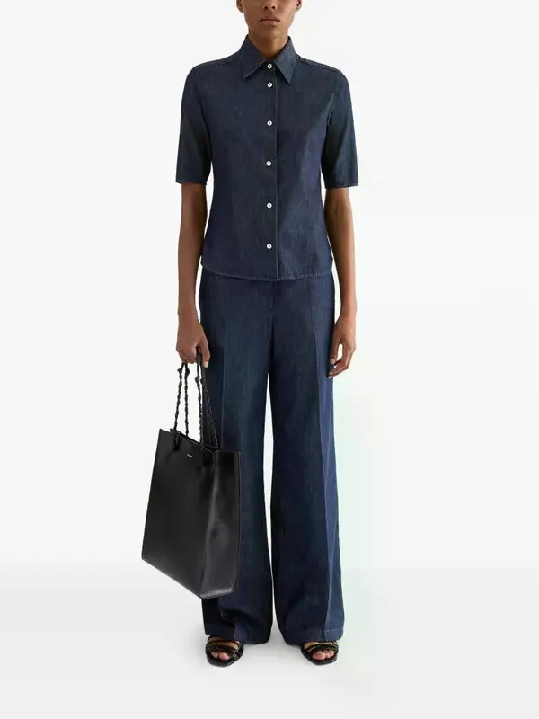 JIL SANDER Chambray Straight-leg Trousers