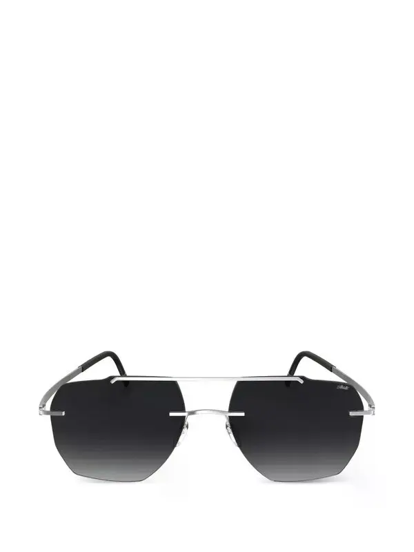 SILHOUETTE Geometric Frame Sunglasses - Silver