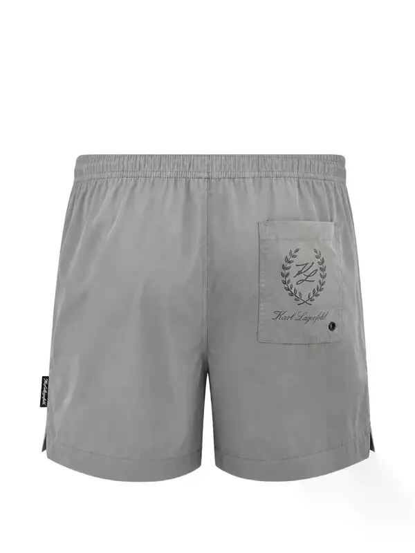 Karl Lagerfeld Logo Print Swim Shorts - Grey