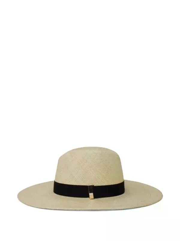 GIGI BURRIS MILLINERY Jeanne Grosgrain-trim Hat - Neutrals