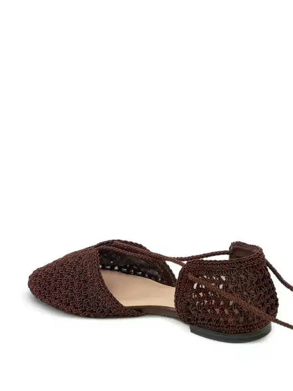 TWINSET Crochet-knit Lace-up Flat Pumps