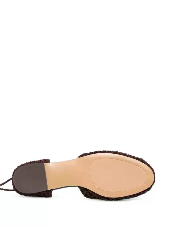 TWINSET Crochet-knit Lace-up Flat Pumps