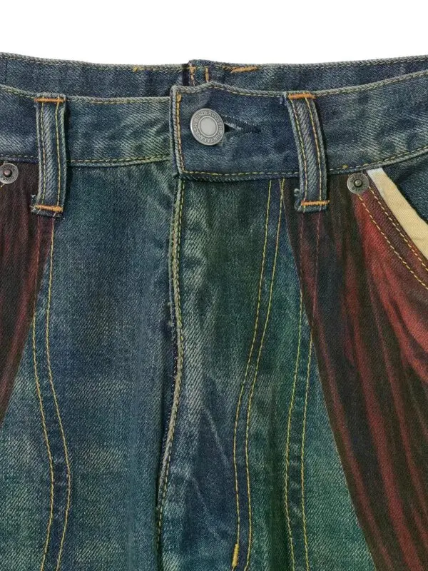 Undercover Curtain-print Wide-leg Jeans