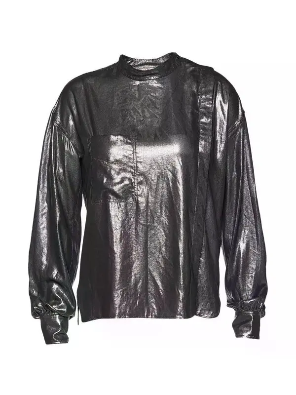 MARANT ETOILE Asymmetric Metallic High Neck Top