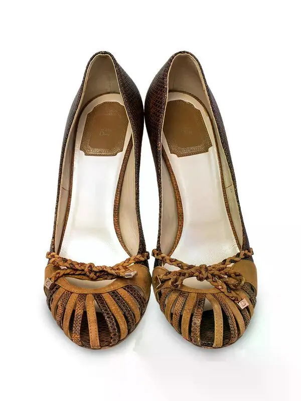 Dior 95mm Lizard-embossed Leather Heeled Pumps