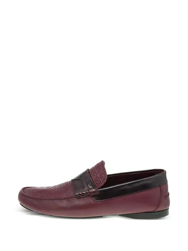 Versace Monogram-embossed Leather Loafers