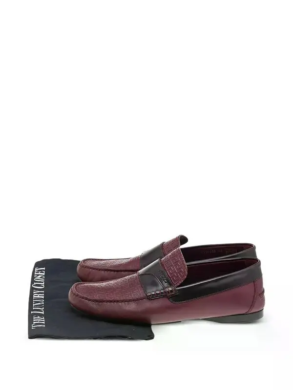 Versace Monogram-embossed Leather Loafers