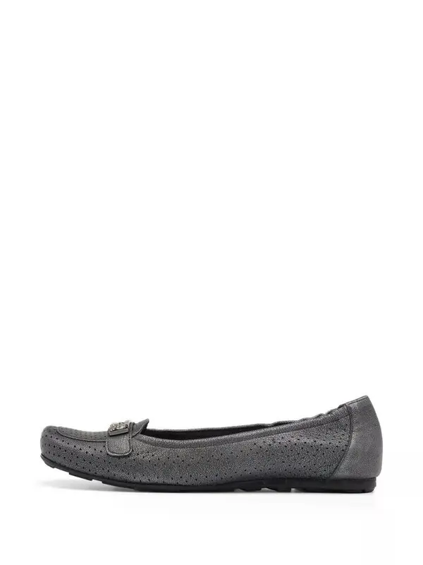 STUART WEITZMAN Perforated Crystal-embellished Loafers