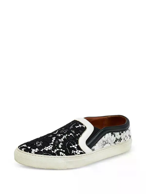Givenchy Lace Leather Slip-on Sneakers - Black