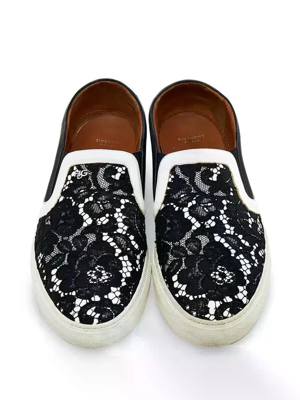 Givenchy Lace Leather Slip-on Sneakers
