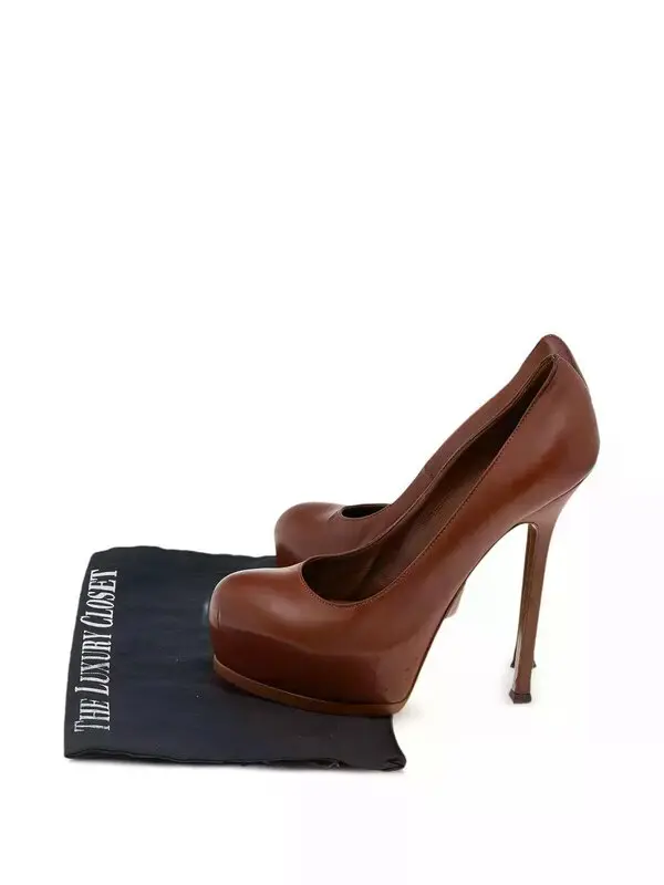 Saint Laurent Tribtoo Platform Pumps - Brown