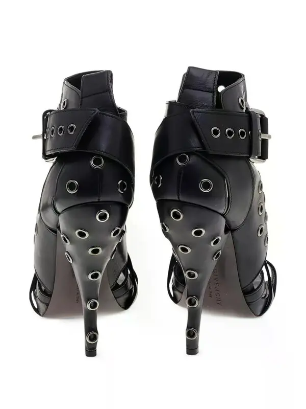 Givenchy Leather Strappy Ankle Boots With Silver-tone Eyelets