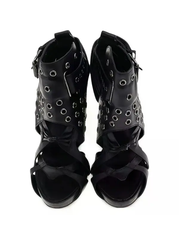 Givenchy Leather Strappy Ankle Boots With Silver-tone Eyelets