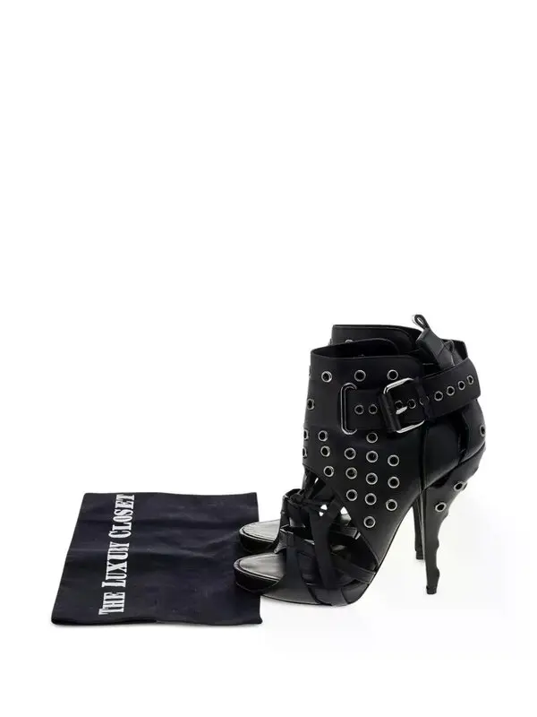 Givenchy Leather Strappy Ankle Boots With Silver-tone Eyelets