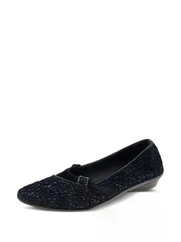 FERRAGAMO Lace Strap Ballet Flats